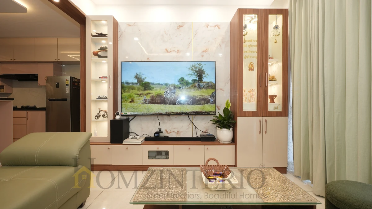 2BHK flat Interior Design at Urbannest Elite | Homzinterio
